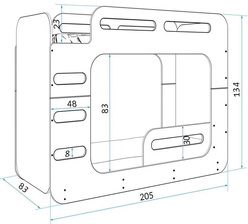Falco Patrová postel Xaver bílá