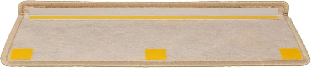 Samolepicí nášlapy na schody sisal 15ks 65x21x4cm světle béžové 326892