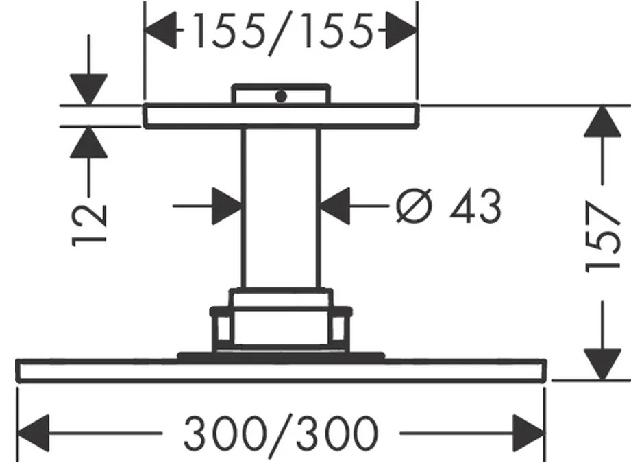 Axor - Horní sprcha 300/300 1jet s přívodem od stropu, chrom 35316000