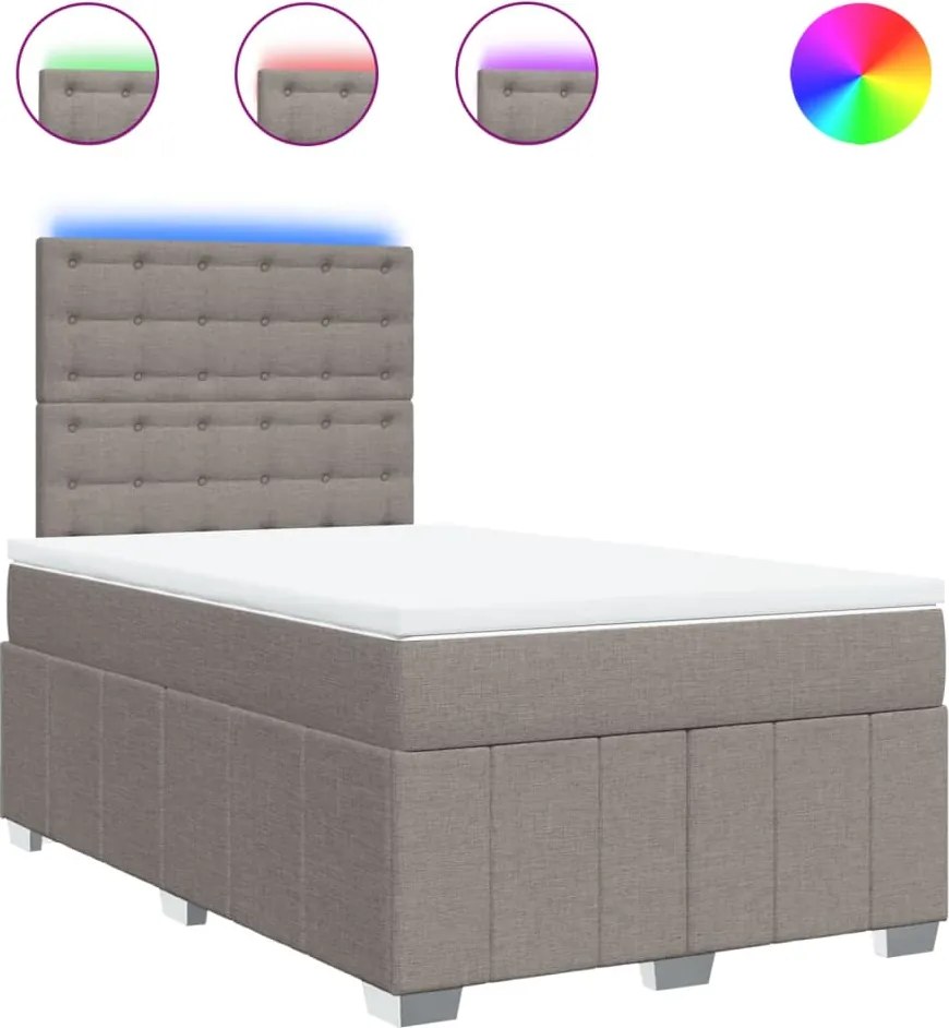 Box spring postel s matrací taupe 120x190 cm textil 3293925