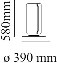 Flos Noctambule F1 High Cylinders Small Base, stojací lampa ze skla se stmívačem, 2x9W LED 2700K, výška 58cm