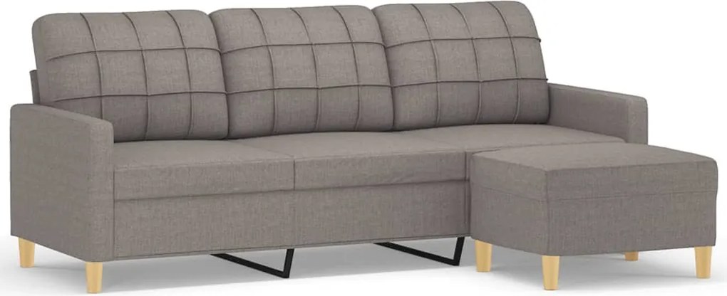 3místná pohovka s podnožkou taupe 180 cm textil 3201008