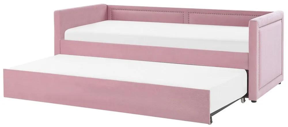 Rozkládací postel 90x200 cm Mai (růžová). 1035499