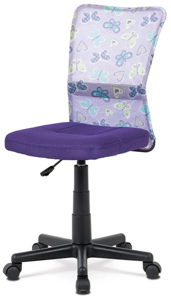 Kancelářská židle KA-2325 PUR, fialová mesh, plastový kříž, síťovina motiv