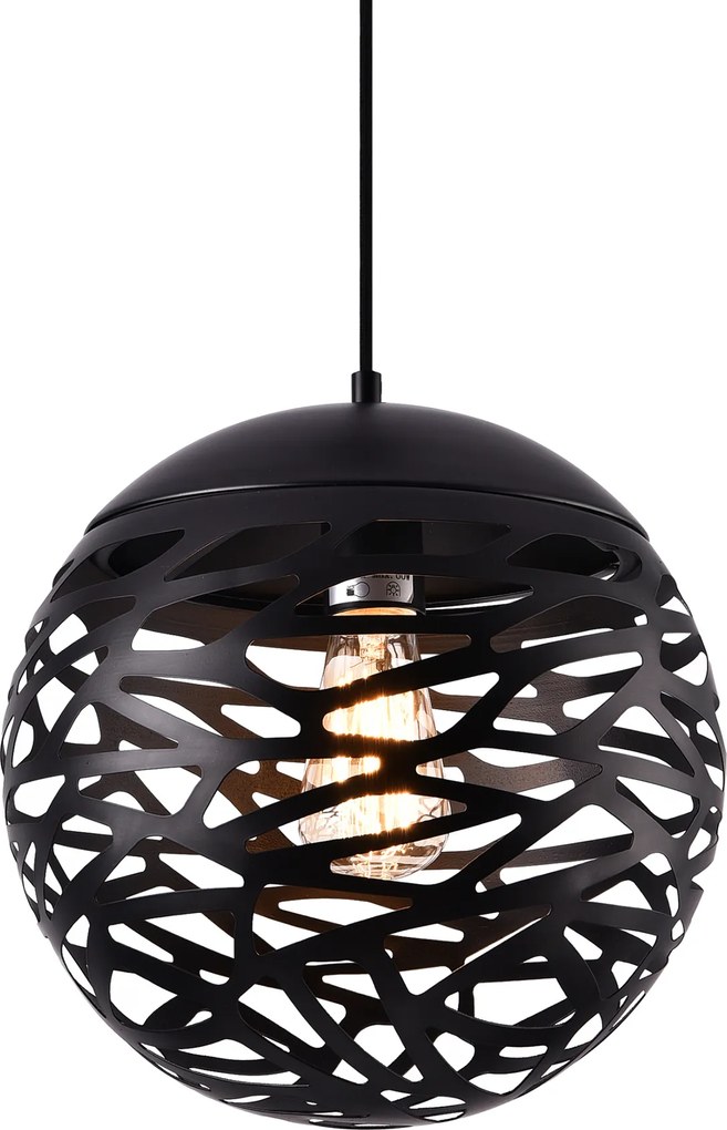 [lux.pro]® Dekoratívní designové závěsné svítidlo / stropní svítidlo - černé (1 x E27) HT169912