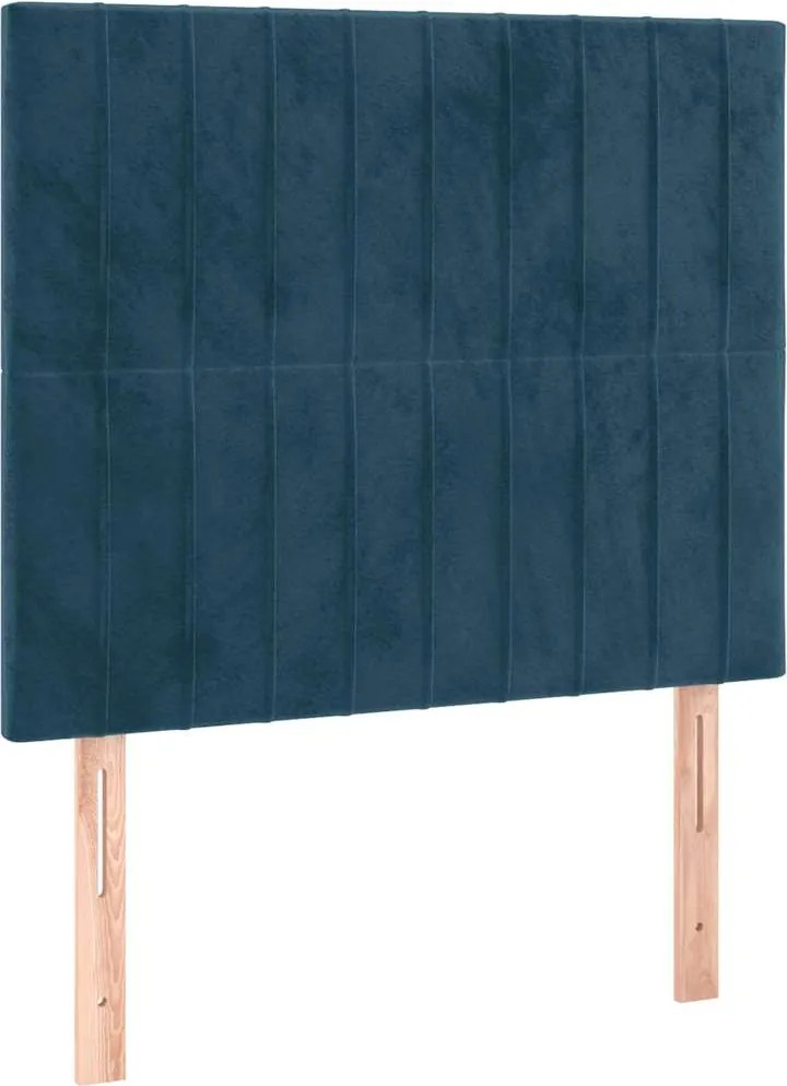 Box spring postel s matrací a LED tmavě modrá 100x200 cm samet 3136231