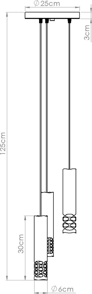 Závěsné svítidlo Liro, 3x bílé kovové stínítko,