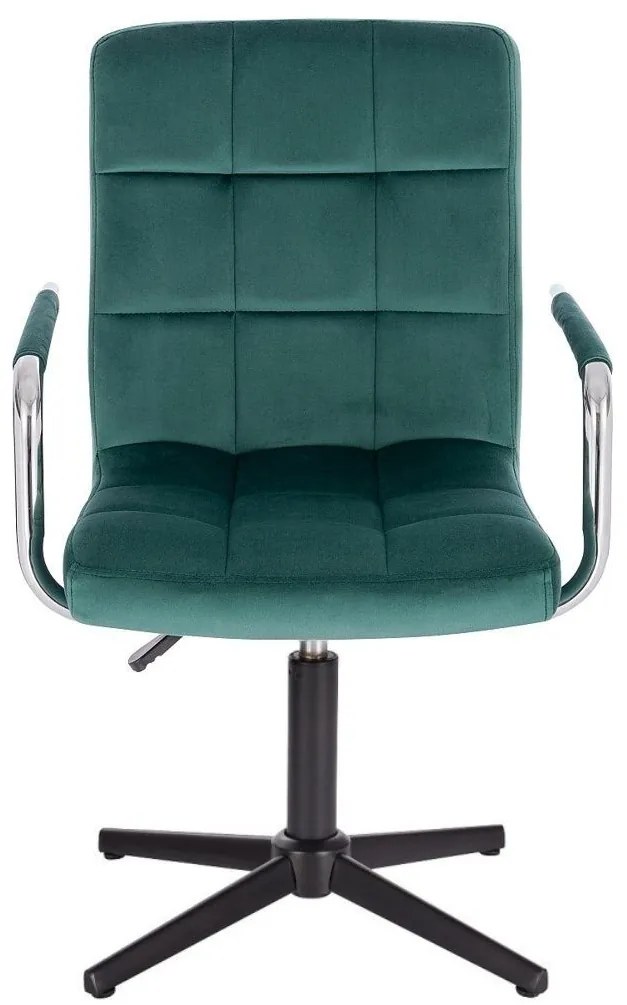 LuxuryForm DESIGN Otočná židle VERONA VELUR na černém kříži - zelená