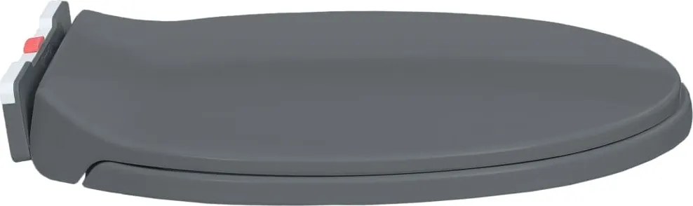 vidaXL WC sedátko s pomalým sklápěním rychloupínací oválné [145817] Barva: světle šedá