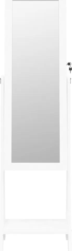 vidaXL Zrcadlová šperkovnice s LED světly volně stojící [353266] Barva: Bílá