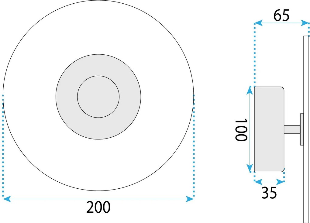 Toolight Toolight, LED nástěnné svítidlo 20cm, 3,6W, 4000K, APP1795-W, zlatá matná, OSW-04363