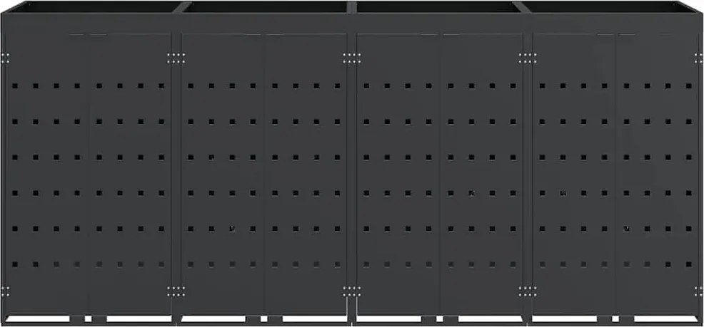 Úložný box na 4 popelnice Antracit 272 x 77,5 x 121,5 cm 3394745