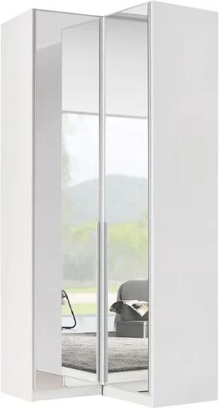 Sconto Rohová šatní skříň ARIANNA alpská bílá/vysoký lesk, 100 cm