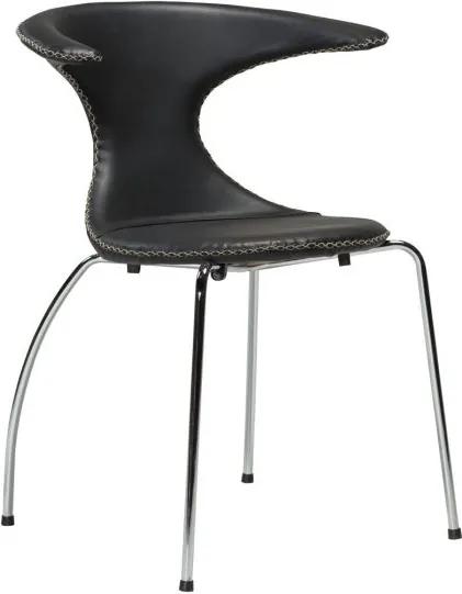 Židle DanForm Flair, černá, pravá kůže, podnož chrom
