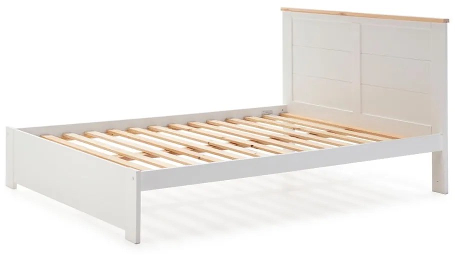 Bílá dvoulůžková postel s roštem 160x200 cm Akira – Marckeric