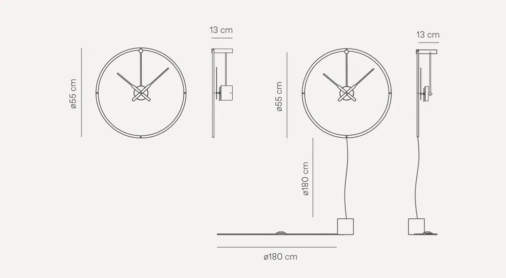 Nomon Ombra mini Premium wall 55 cm - Designové nástěnné hodiny s LED podsvětlením v rámu