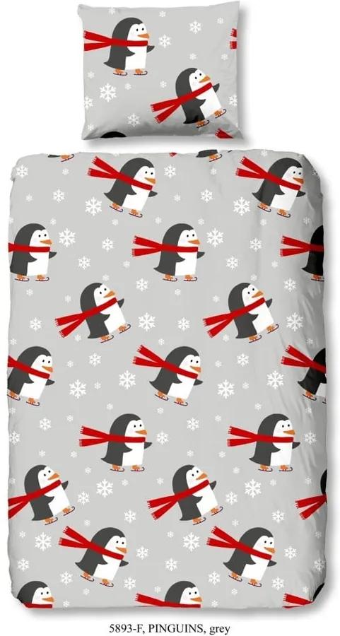 Dětské bavlněné povlečení Good Morning Pinguins, 140 x 200 cm