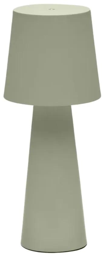 OnaDnes -20% Zelená kovová zahradní stolní LED lampa Kave Home Arenys M