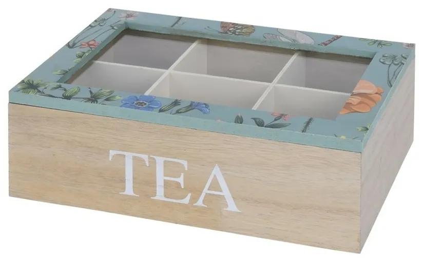 Box na čajové sáčky Květina, modrá | BIANO