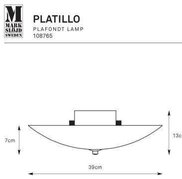 Markslöjd 108765 - Stropní svítidlo PLATILLO 2xE27/40W/230V pr. 39 cm