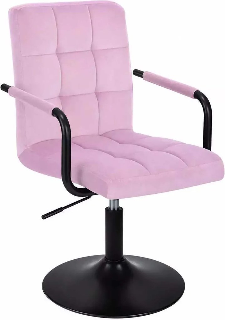 LuxuryForm DESIGN Otočná židle VERONA BLACK VELUR na černém talíři - levandule