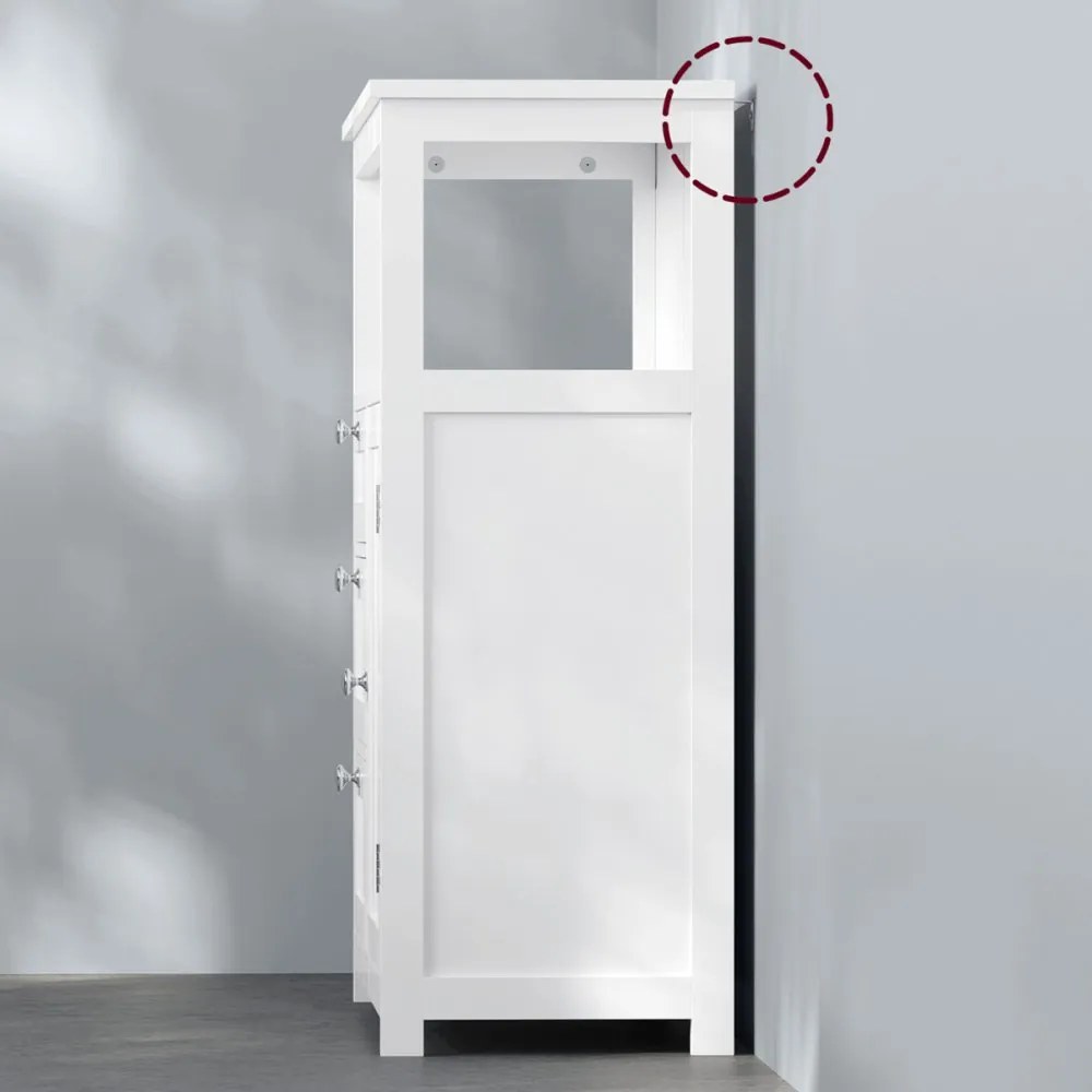 Komoda AUK-E1154 WT, mdf, bílá (60 x 30) cm
