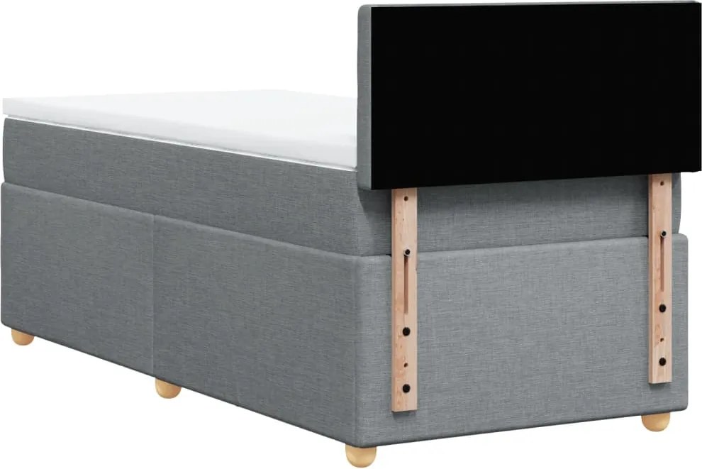 Box spring postel s matrací světle šedá 80 x 200 cm textil 3286521