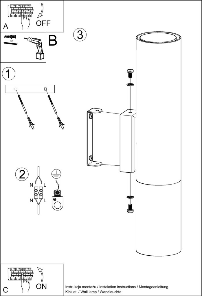 Sollux Lighting Nástěnné svítidlo LOOPEZ černé/měď