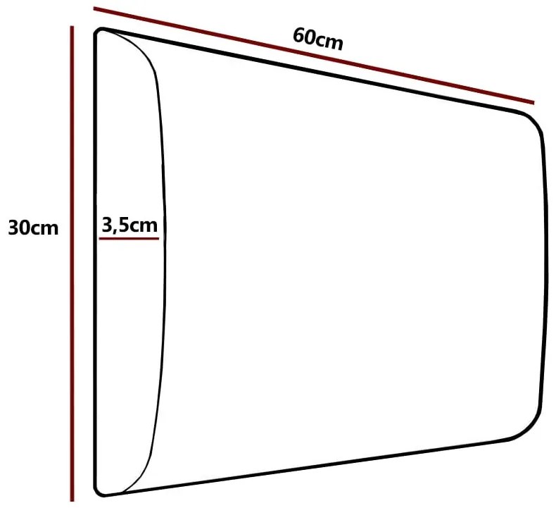 Eka Čalouněný panel Trinity 60 x 30 cm - Tmavá růžová 2323