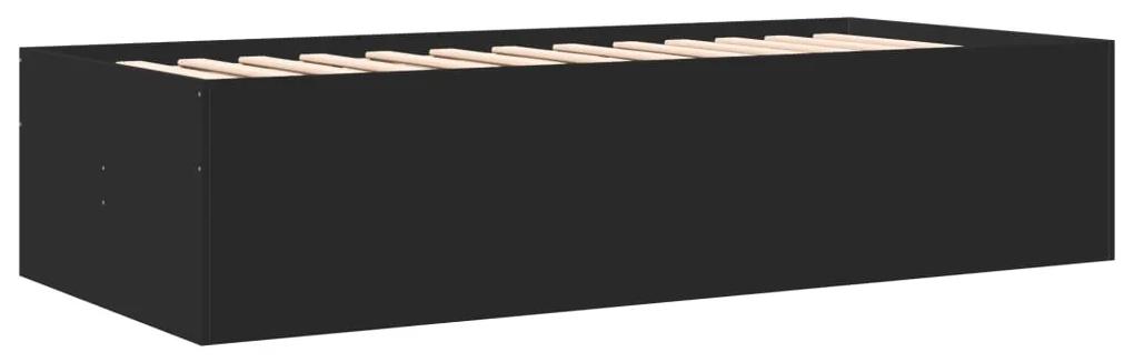 Válenda se zásuvkami černá 100 x 200 cm kompozitní dřevo