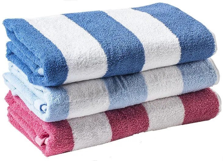 Froté osuška Pool Towel 400 gsm odolná chlóru pruhovaná růžovo-bílá