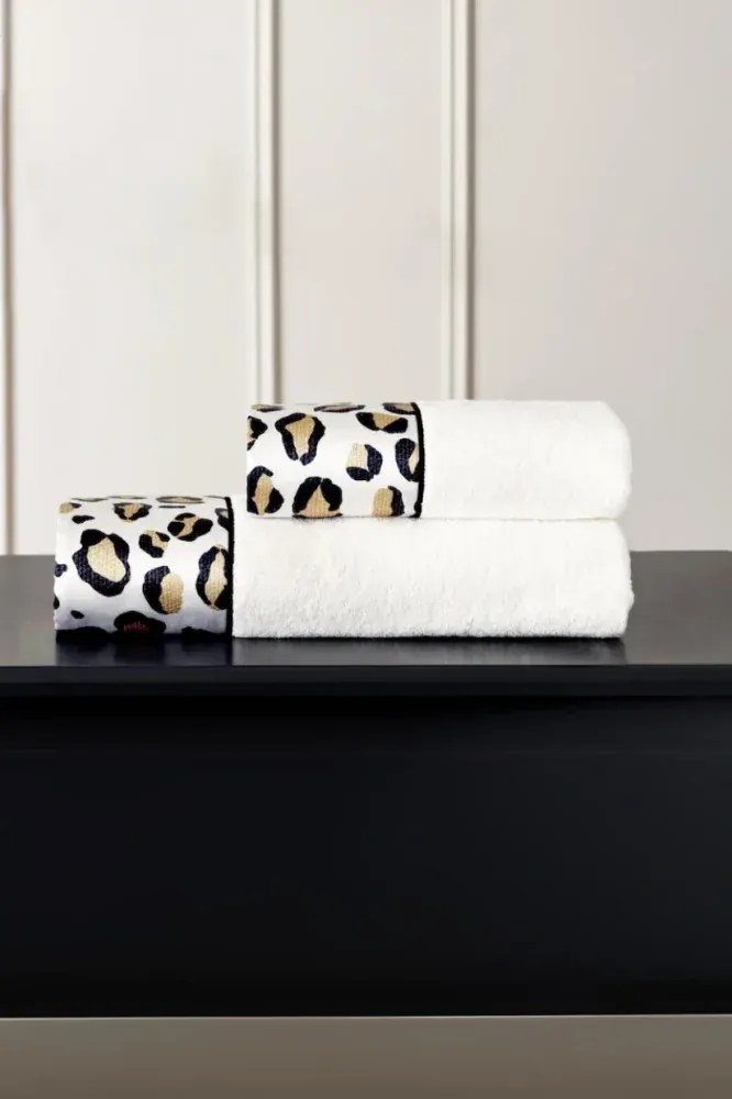 Dárková sada ručník a osuška CHEETAH, 2 ks Bílá Sada (malý ručník 30x50cm, ručník 50x100cm, osuška 75x150cm)