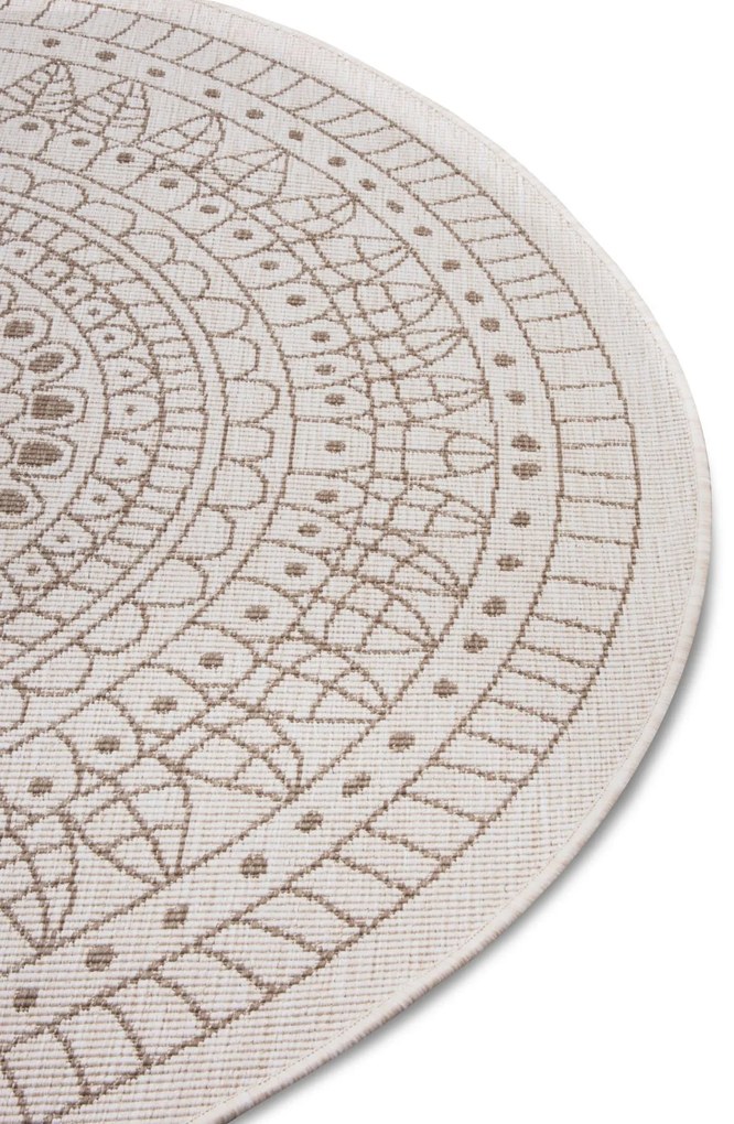 Hanse Home, Kusový koberec Twin-Wendeteppiche 105475 Linen kruh – na ven i na doma, 140x140 (průměr) kruh, hnědá, chodba / předsíň