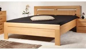 Masivní postel s úložným prostorem Arleta 3-120/140x200cm, 01Rozměr ložné plochy (cm) 120 x 200cm, 02Drážkování bez drážkování čela, 03Výběr odstínu lak č.10 - přírodní
