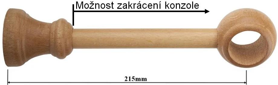 GARNÝŽE-HEBR Garnýž dřevěná dub jednoduchá 180 cm