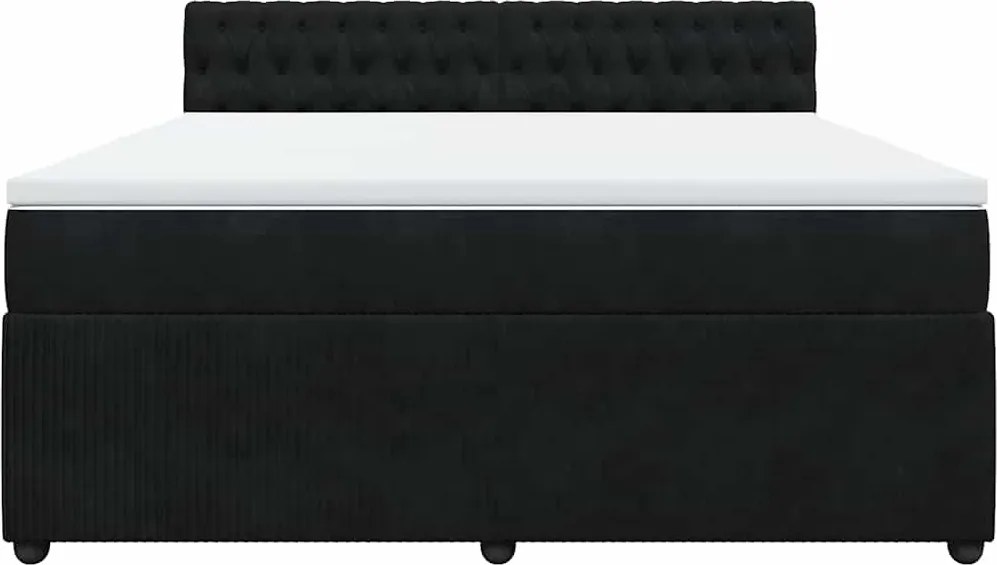 Box spring postel s matrací černá 180x200 cm samet 3290114