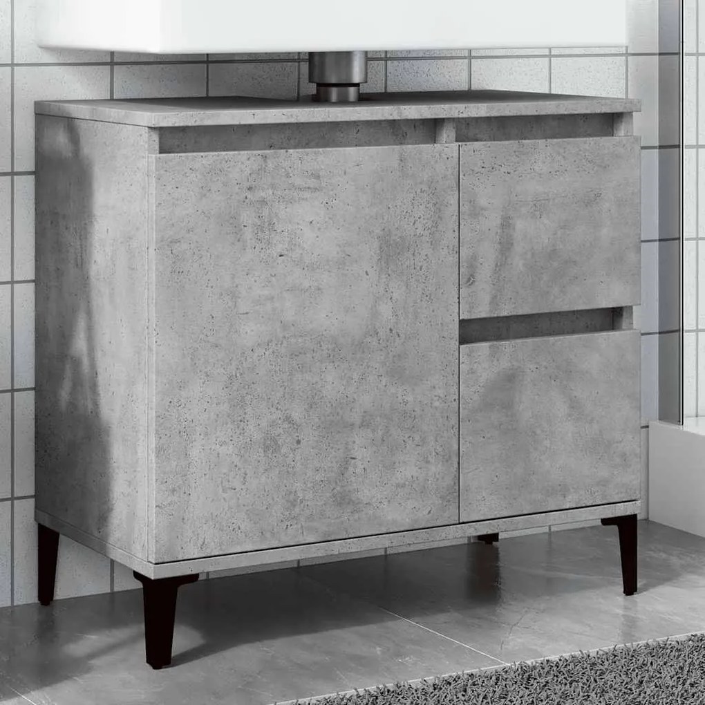 Skříňka Pod Umyvadlo Betonově Šedá 65X33X60 Cm Kompozitní Dřevo