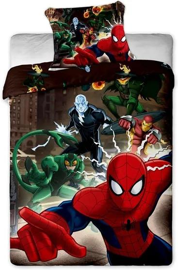 Vesna | Povlečení bavlna Spiderman Brown 140 x 200 cm, 70 x 90 cm