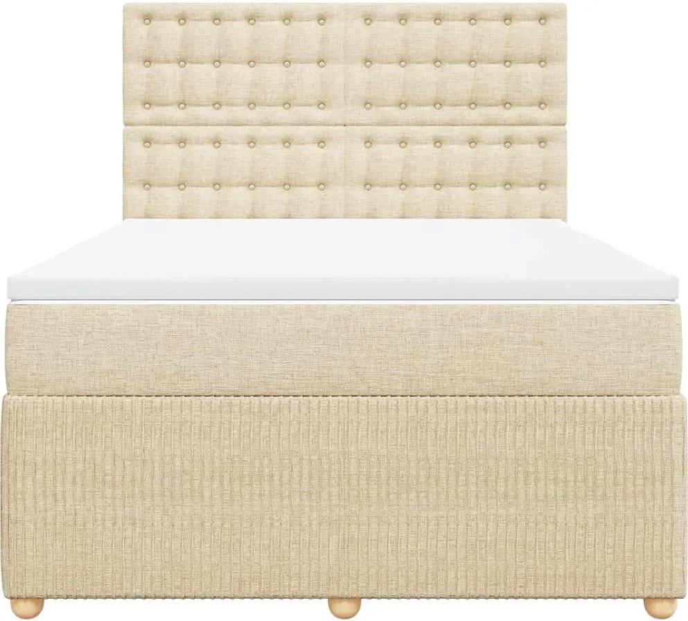 Box spring postel s matrací krémová 160x200 cm textil 3294426