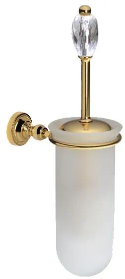 Toaletní kartáč Bebek - úchyt do zdi 1 krystal s potahem 24k zlata