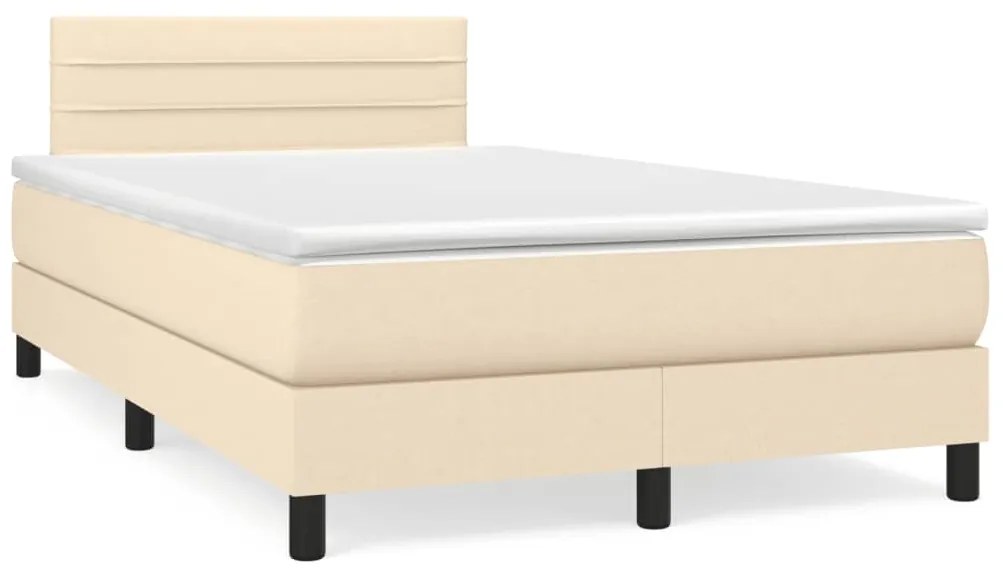Box spring postel s matrací krémová 120x190 cm textil 3269735