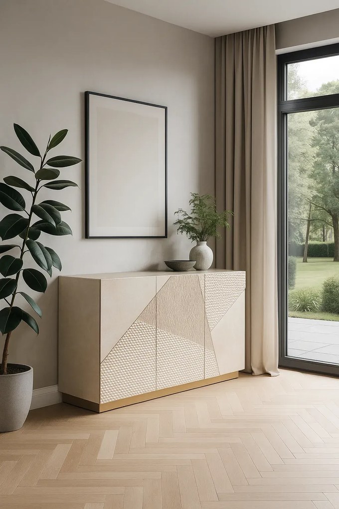 Komoda Stilig ST801 150 cm šampaňská/zlatá