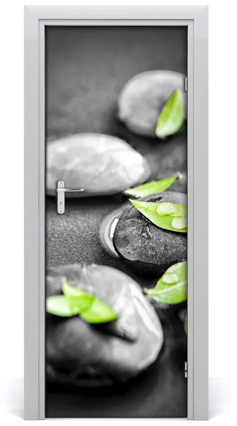 Fototapeta samolepící Listí kamení zen 95x205 cm