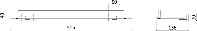 Mexen Arno koupelnová skleněná polička, růžová zlatá, 7020737-60