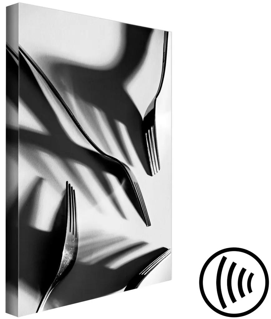 Obraz Stíny zátiší (1-dílný) - Černobílé barvy kovu