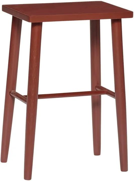 Červená barová stolička z dubového dřeva Hübsch Oak Bar stool, výška 52 cm