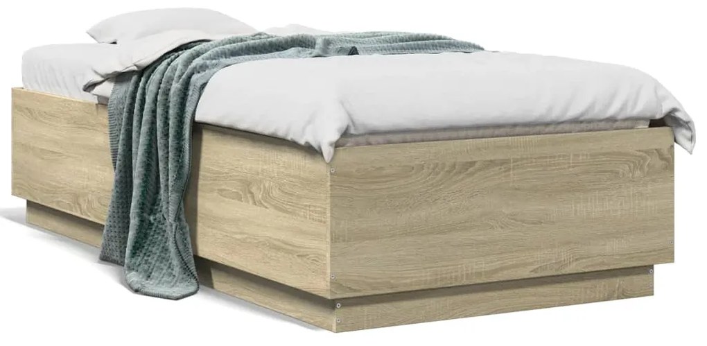 Rám postele dub sonoma 90 x 190 cm kompozitní dřevo,  3209753