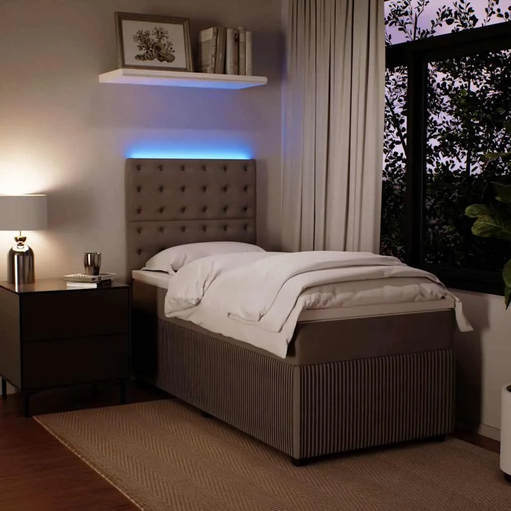 Box spring postel s matrací světle šedá 90x200 cm samet 3294550