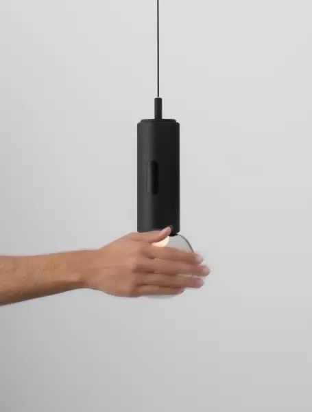 LED stmívatelný černý moderní lustr Chronos