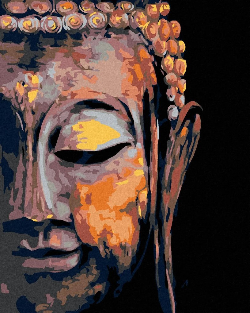 zuty malování podle čísel - buddha, 40x50 cm, vypnuté plátno na rám